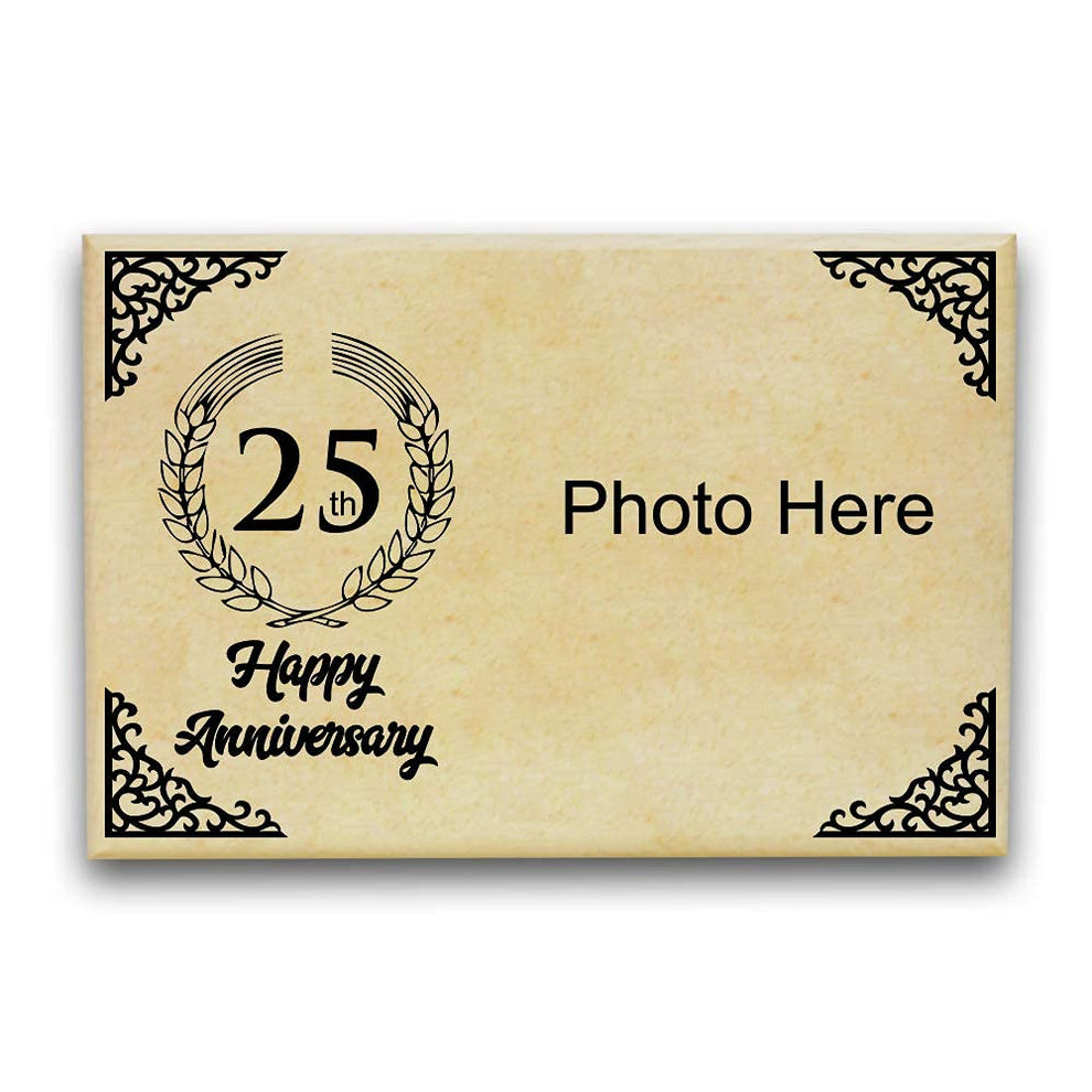 Personalized Wooden Engraved 25th Anniversary Frame for Gift – Happy ...
